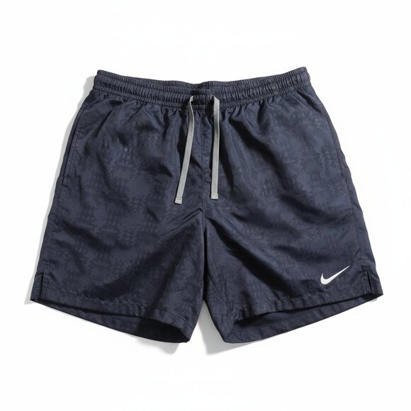 Nike | Shorts | Nike Navy Patterned Shorts Sleek Texture Swoosh Style ...